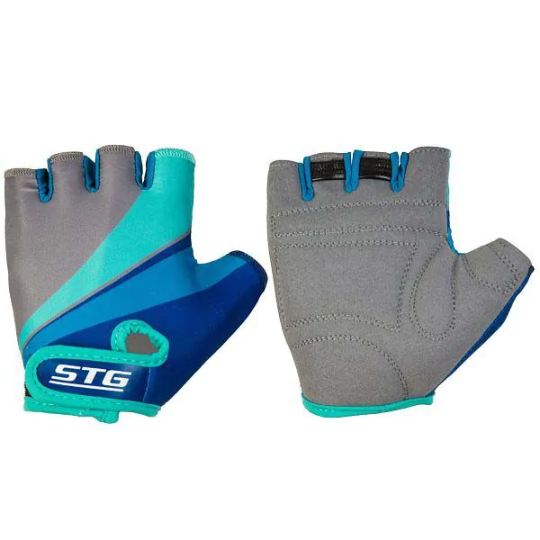 STG Bike gloves, grey/turquoise/blue | Skiwax Europe